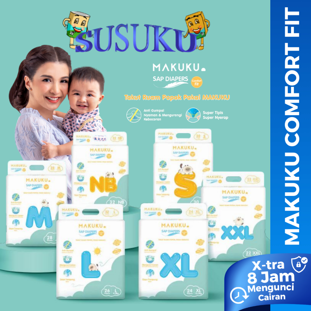 Jual Makuku SAP Diapers Comfort Fit Popok Bayi Super Tipis dengan ...