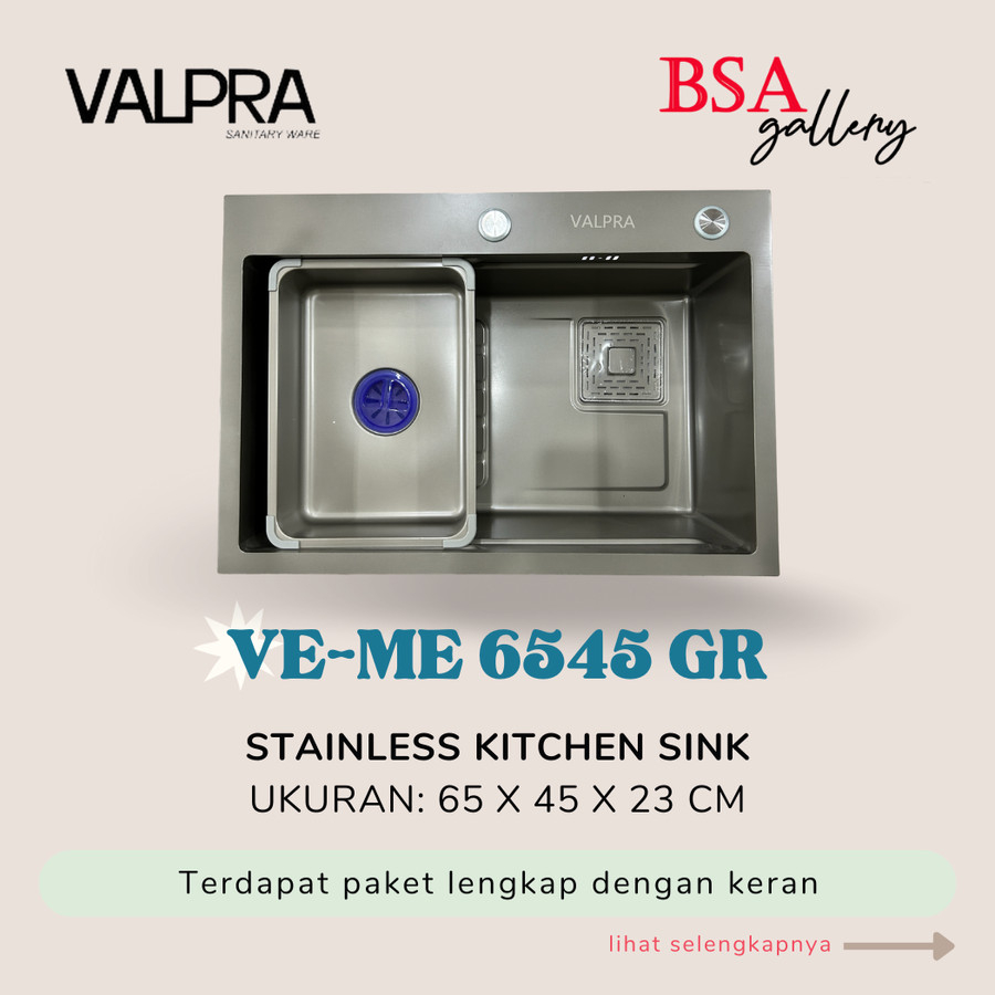 Jual BAK CUCI PIRING DAPUR STAINLESS 1 LUBANG VALPRA / KITCHEN SINK ...