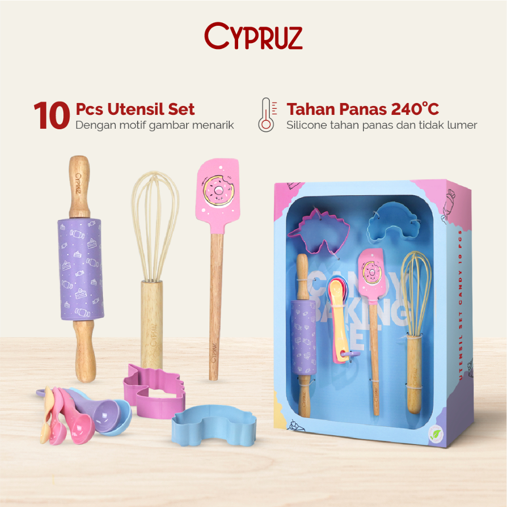 Jual Cypruz Utensil Candy Baking Silicone Set 10 pcs | Shopee Indonesia