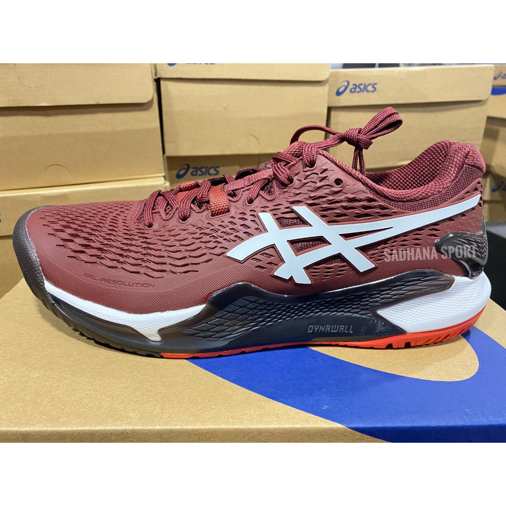 Jual Sepatu Tenis Asics Gel Resolution 9 Men Antique Red/White | Shopee ...