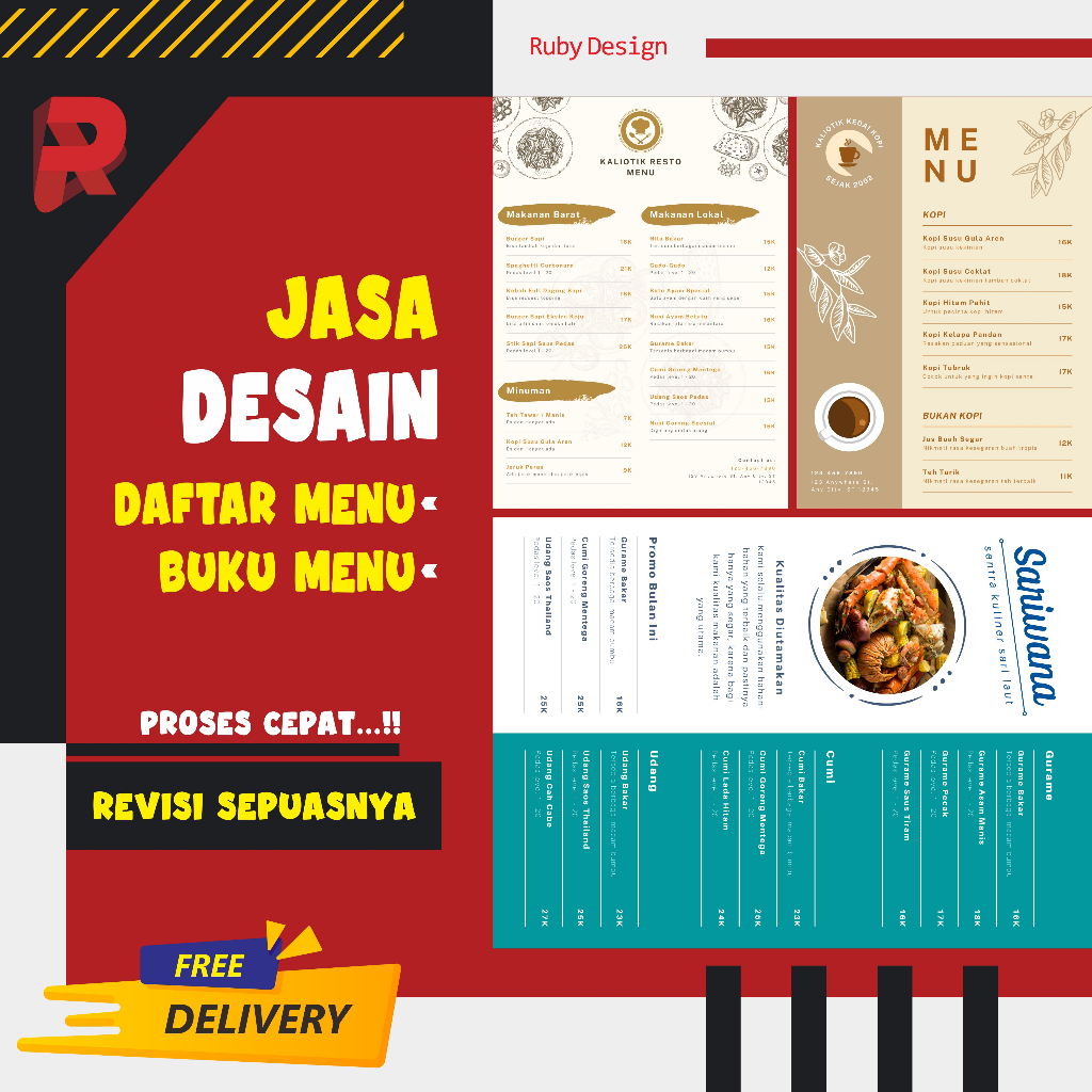 Jual Desain Buku Menu | Daftar Menu Warung, Cafe, Resto | Shopee Indonesia