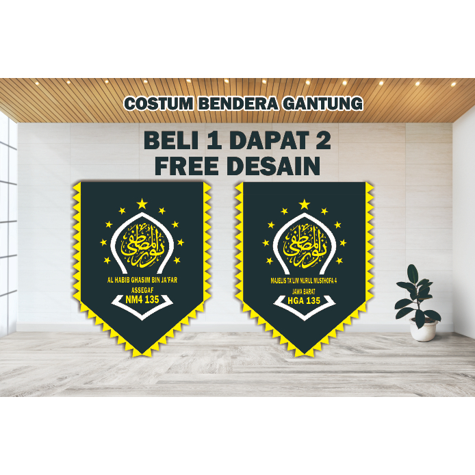 Jual [BELI 1 DAPAT 2] Custom Bendera Gantung / Pennant Vandel FREE ...