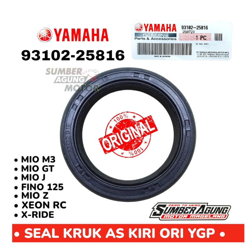 Jual SEAL KRUK AS KIRI YAMAHA MIO J Z M3 FINO 125 SOUL GT XEON RC XRIDE ORIGINAL YGP 93102-25816 ...