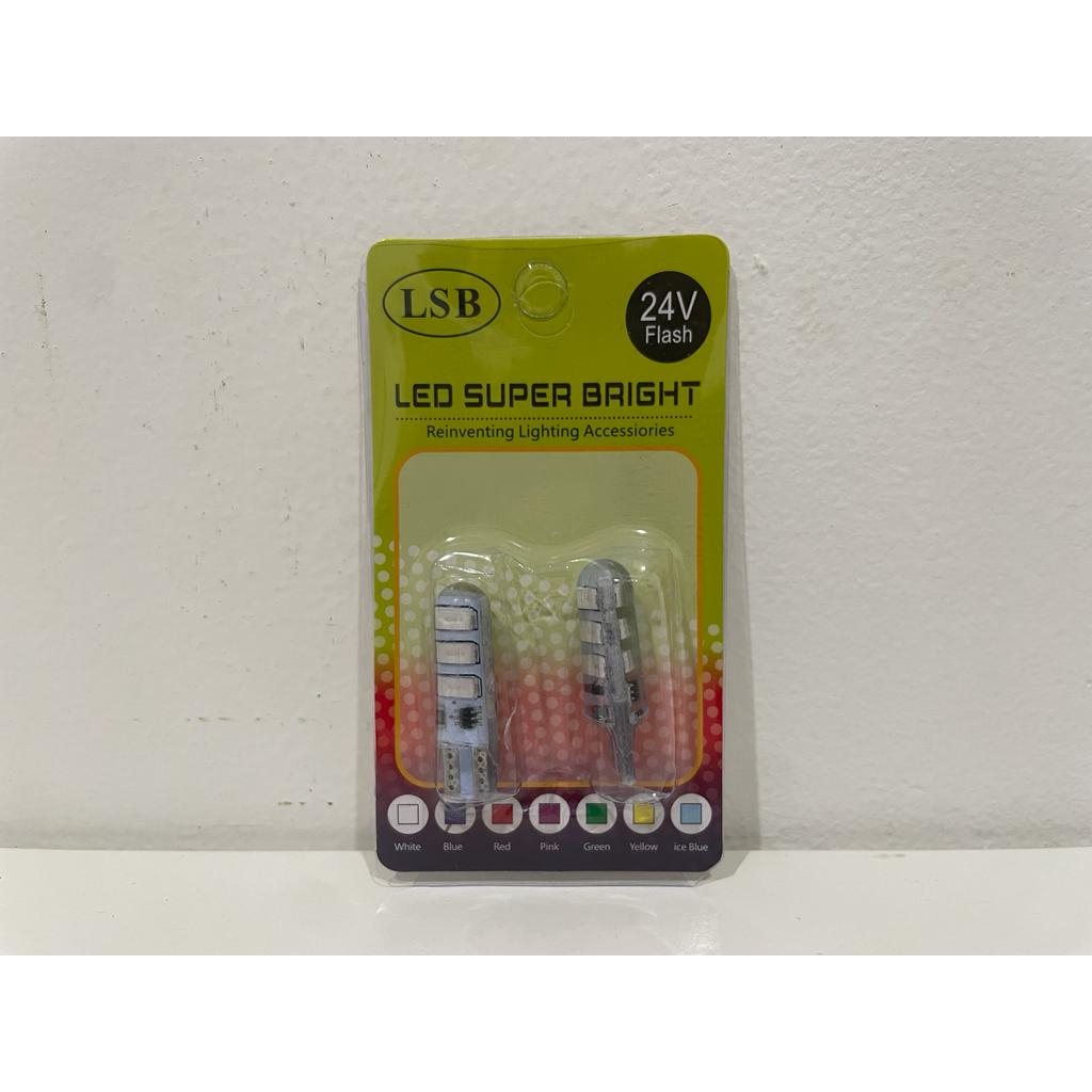 Jual 1 Set Lampu LED Senja T10 24 Volt 12 Volt 6 LED Nyala Kedip Strobo ...