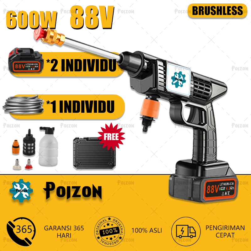 Jual Poizon Alat Cuci Mobil Tekanan Tinggi Alat Cuci 88V 600W Cuci ...