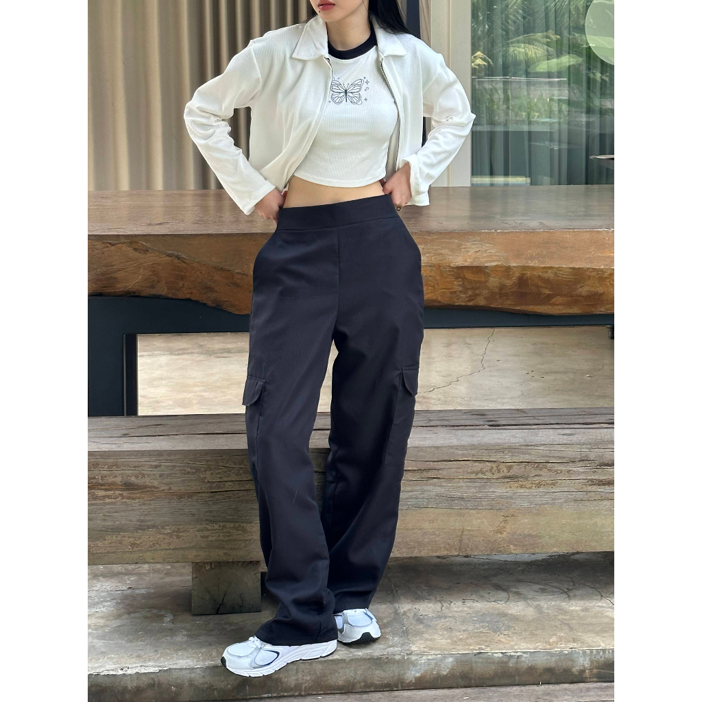Jual Caerys - Basic Cargo Pants - Highwaist Loose Cargo | Shopee Indonesia