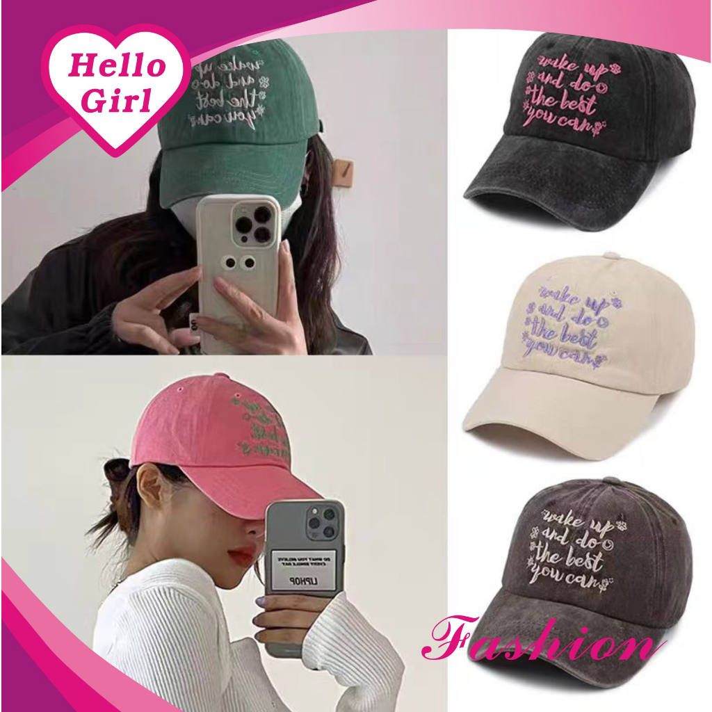 Jual (Hello Girls )MZ49 Topi Wanita/Topi Baseball Elegant Motif Tulisan ...