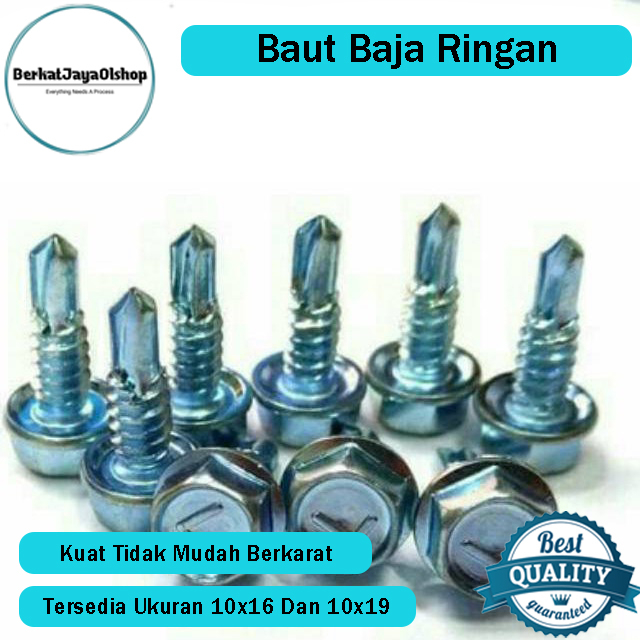 Jual Sekrup Baja Ringan Galvanis Skrup Baut Roofing Rangka Atap Plafon ...