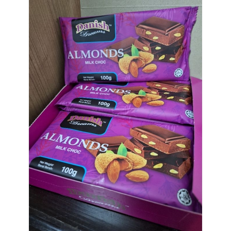 Jual Danish Almond Milk Chocolate 100g | Shopee Indonesia