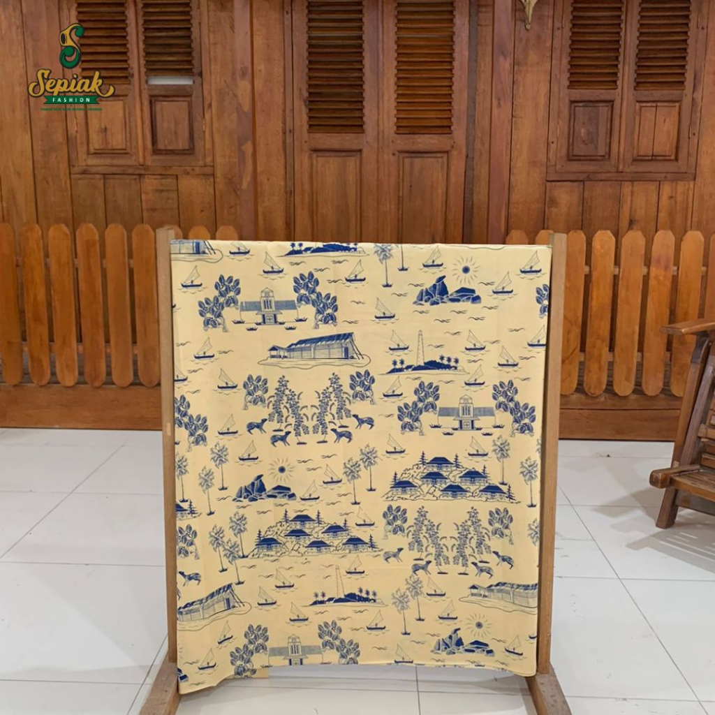 Jual SEPIAK BELITONG KAIN BATIK CETAK MOTIF TOILE DE JOUY OLEH OLEH ...