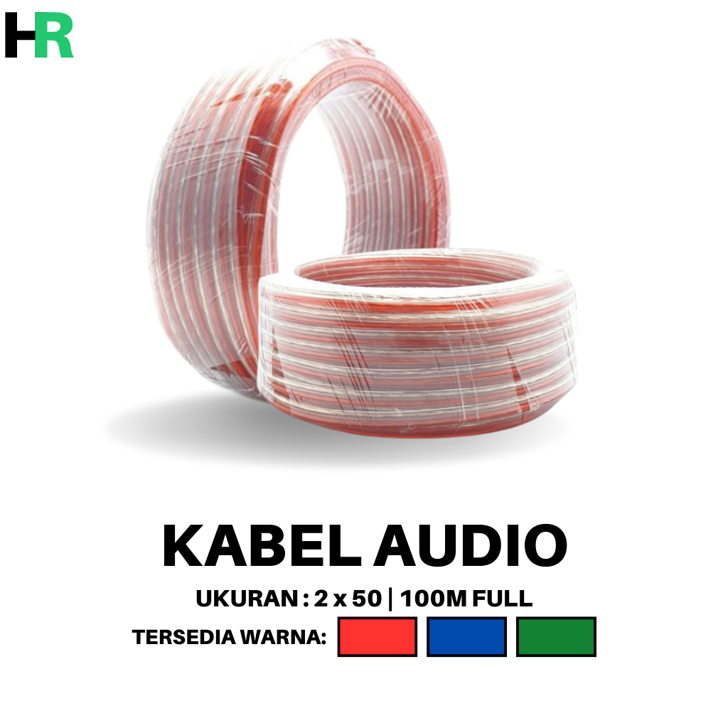 Jual Kabel Audio 2x50 / Kabel Listrik Transparan / Kabel Serabut Merah - 2x50 100M | Shopee ...