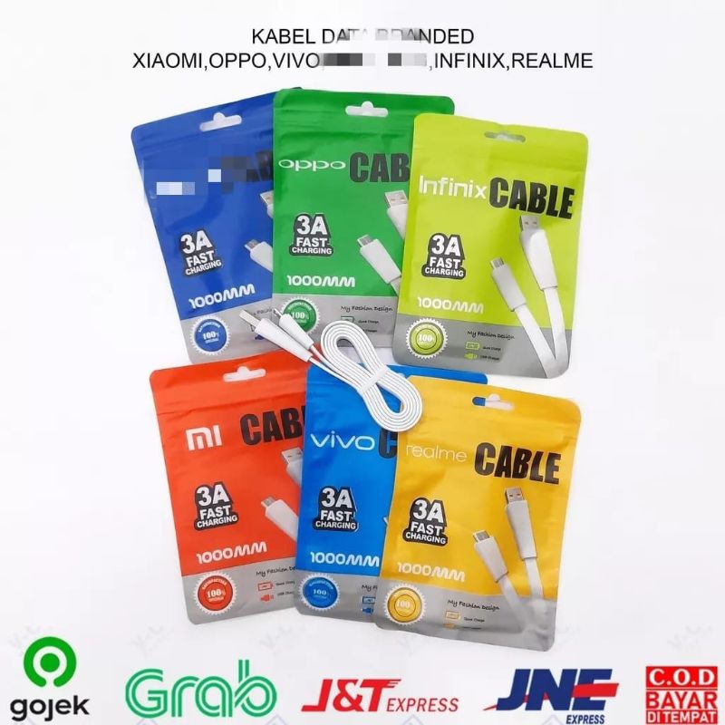 Jual KABEL DATA BRANDED [ 3.0A ] MICRO USB [ ALL TIPE MEREK ] ORIGINAL ...