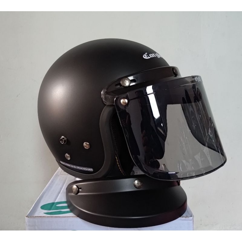 Jual HELM CARGLOSS CFM HITAM ORIGINAL FREE KACA FLAT | Shopee Indonesia