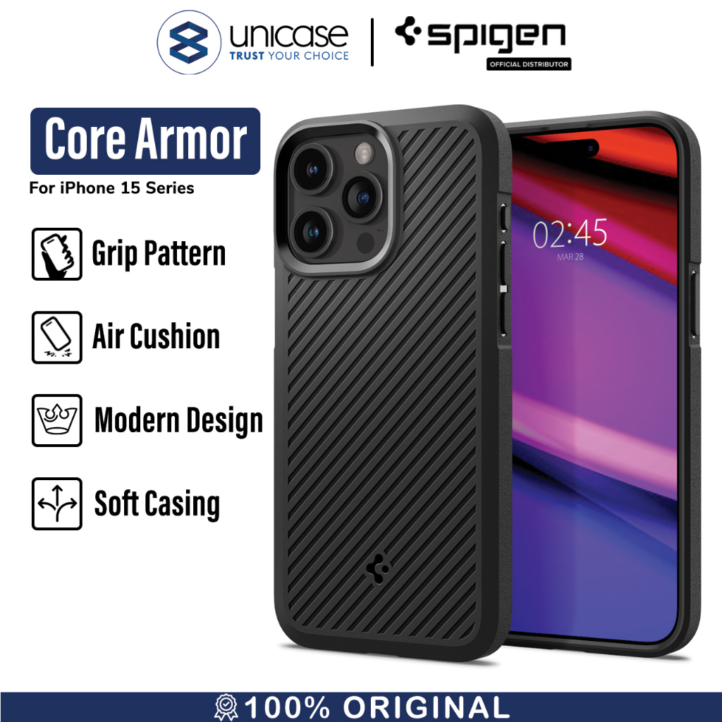 Jual Case iPhone 15 Pro Max Plus Spigen Core Armor Soft Matte Cover Casing | Shopee Indonesia