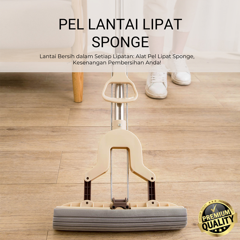 Jual NEW!! Alat Pel Lantai Karet Set Tarik Peras Otomatis Lipat Sponge Mop || Spons Floor Mop ...