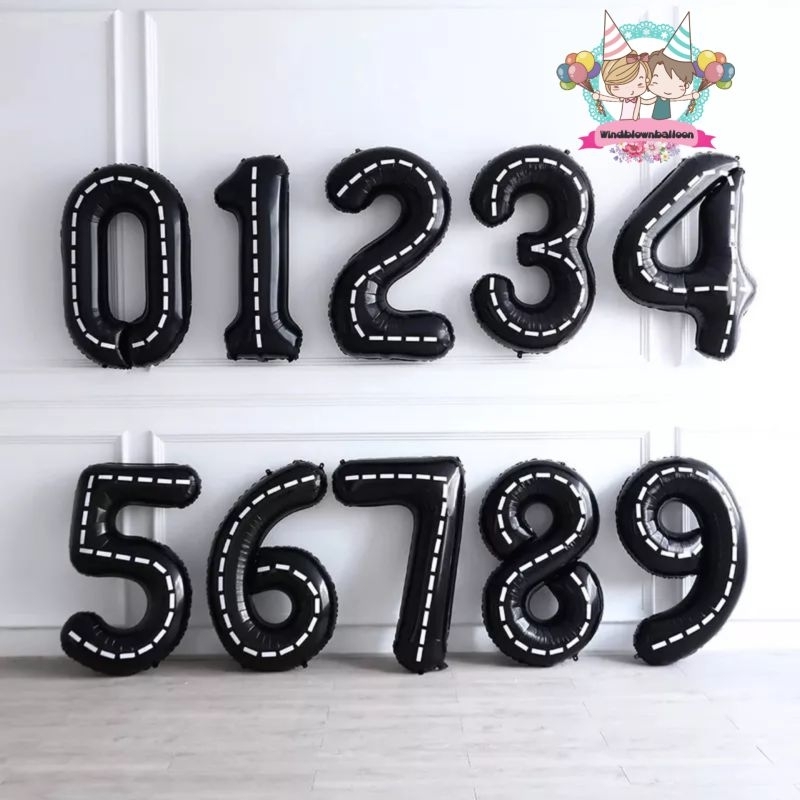 Jual WINDBLOWN BALON ANGKA HITAM 80cm / RACING CAR TRACK NUMBER FOR ...