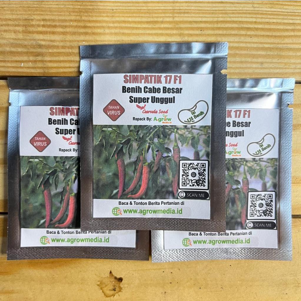 Jual 135 Benih Cabe Besar SIMPATIK F1 Tahan Virus Bibit Biji Super ...