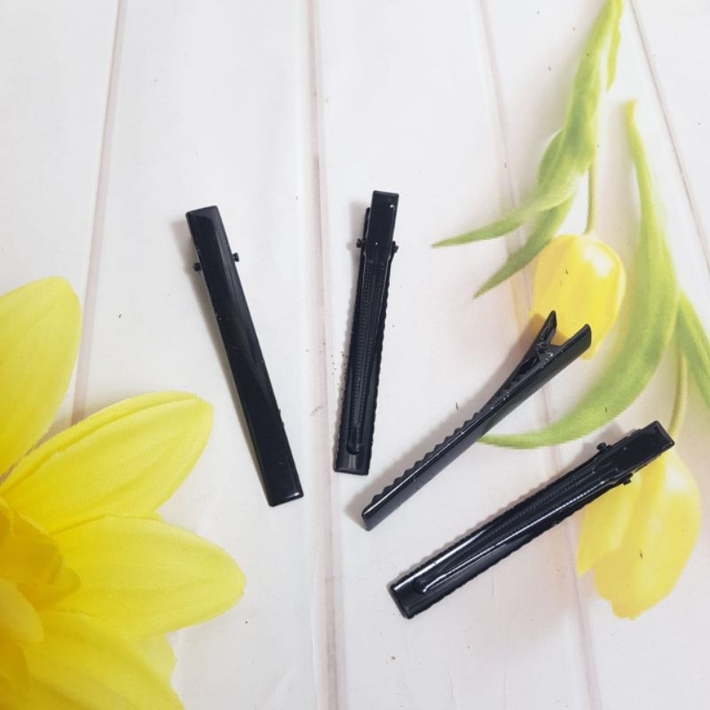 Jual (12 pcs) JEPIT BUAYA ALLIGATOR CLIP JEPIT POLOS JEPIT BESI HITAM ...