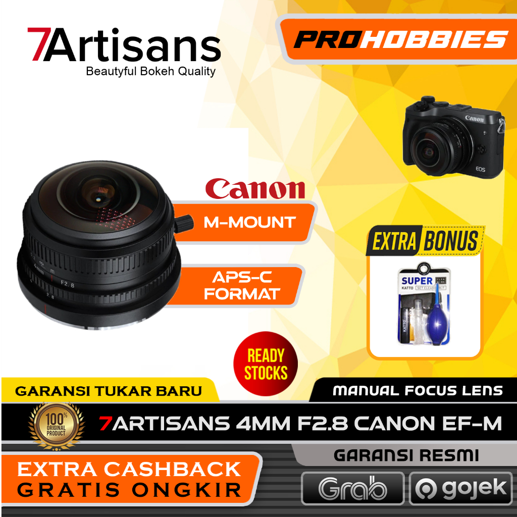 Jual Lensa 7artisans 4mm F2.8 Fisheye Lensa For Canon EOS M10 M3 M200 ...