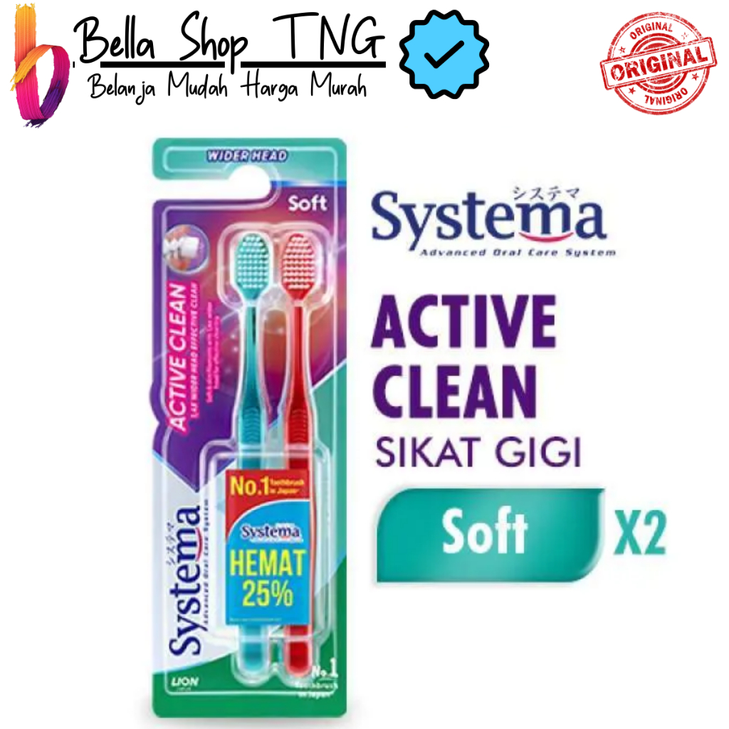 Jual Systema Active Clean Soft Big Toothbrush Isi 2 pcs/pack | Shopee ...