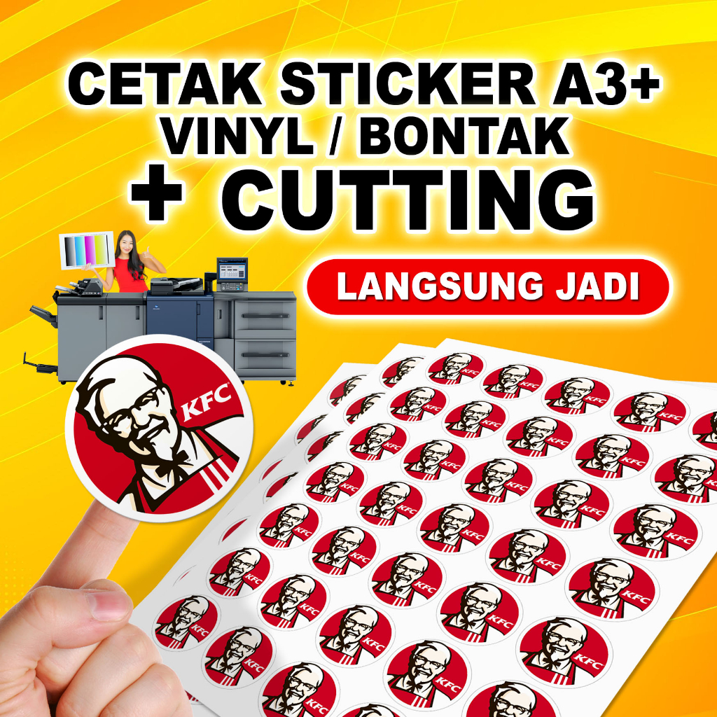 Jual Cetak Sticker Vinyl / sticker bontak + cutting A3+ / Sticker Club ...