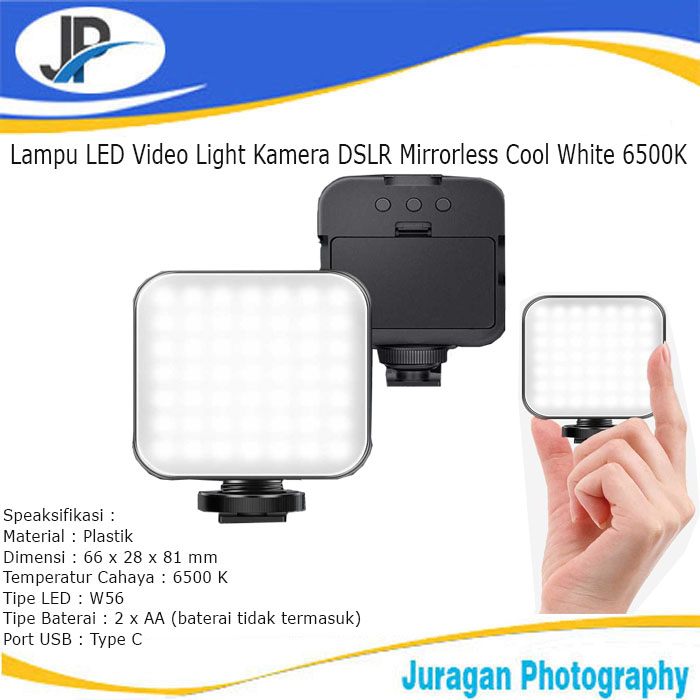 Jual Lampu LED W56 Video Light Kamera DSLR Mirrorless Cool White 6500K ...