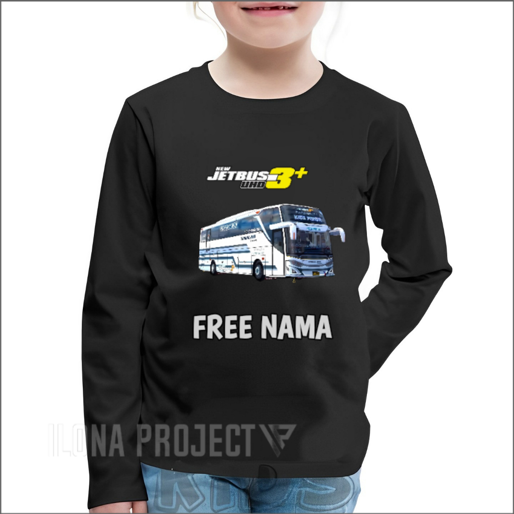 Jual Baju Kaos Anak Lengan Panjang Gambar Bus Kids Panda Unisex Free Cetak Nama Bahan Cotton ...