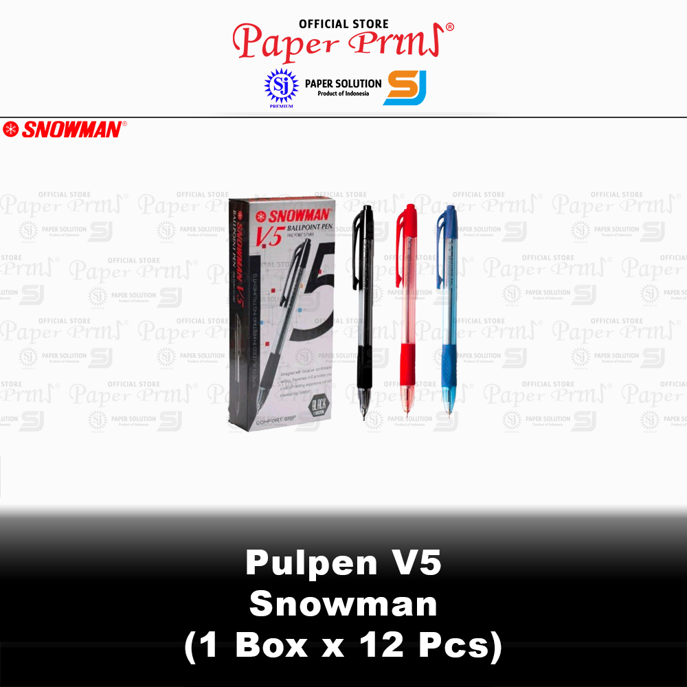 Jual Pulpen Ballpoint Ballpen V5 Snowman | Shopee Indonesia