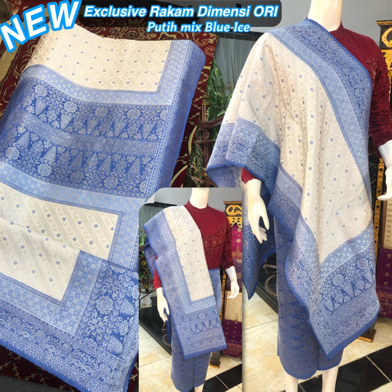Jual Exclusive Songket Rakam Dimensi ORI /Blue Ice /songket tenun asli ...