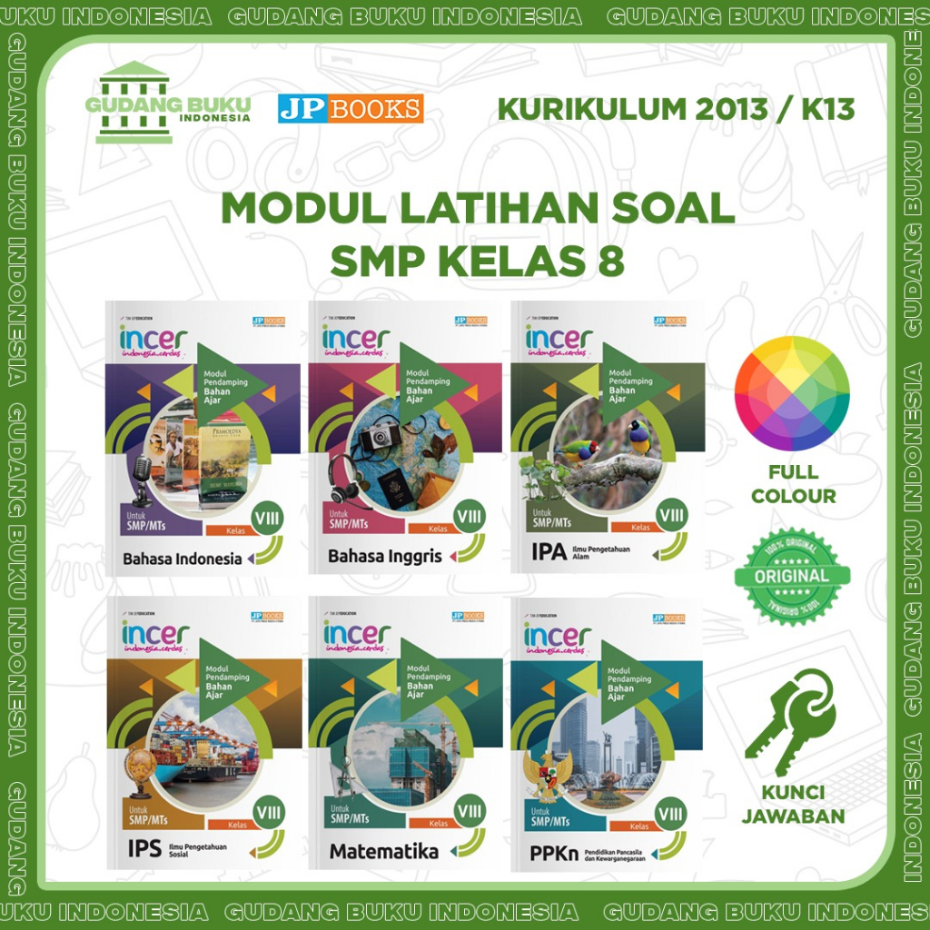 Jual Buku Siswa Sekolah Modul Incer JP Books Latihan Soal + Kunci Jawaban SMP Kelas 8 ...