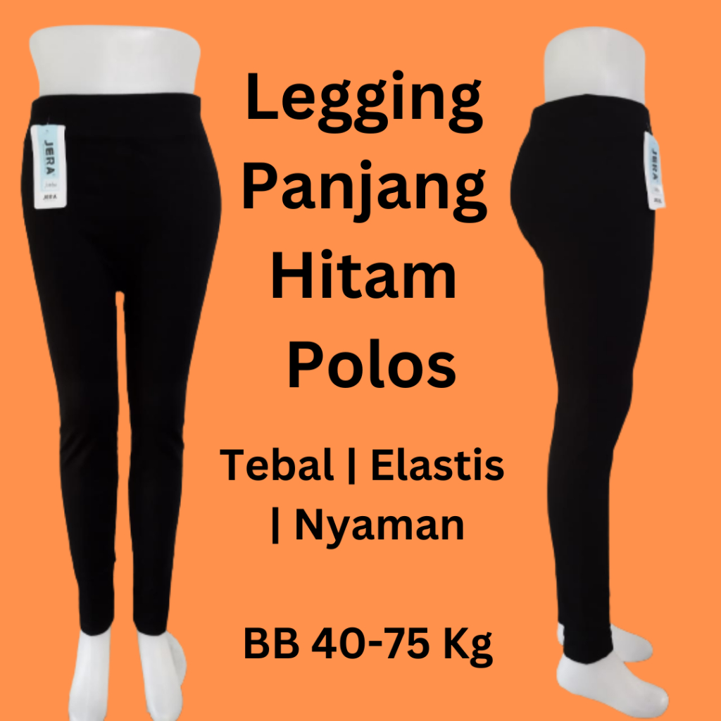 Jual Celana Legging Wanita Dewasa Basic Polos Hitam Premium Tebal ...