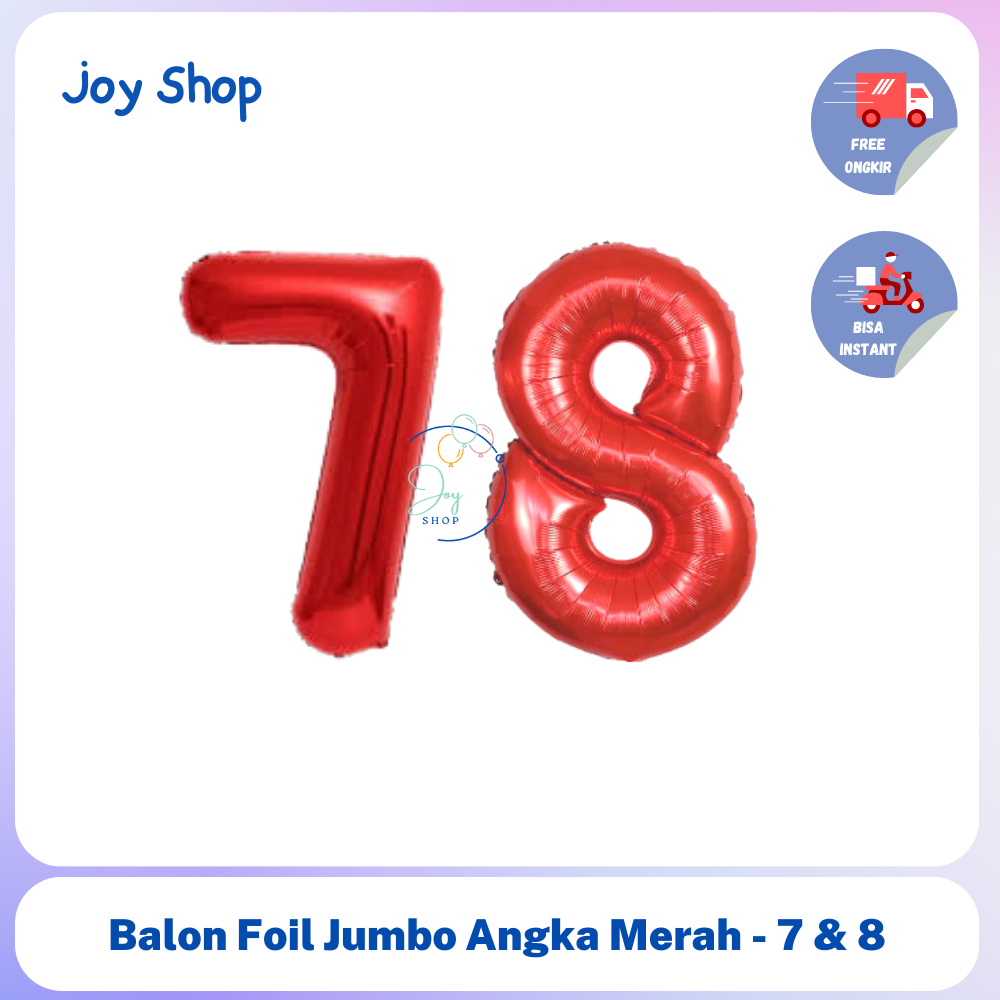 Jual Balon Foil Jumbo Angka Merah Ukuran 32 inch / 80 cm | Shopee Indonesia