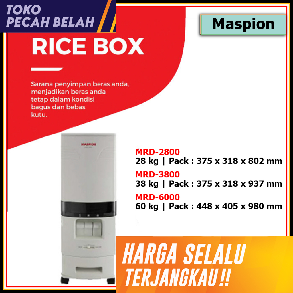 Jual Tempat penyimpanan Beras 28 KG ricebox mrd 2800 Maspion | Shopee ...