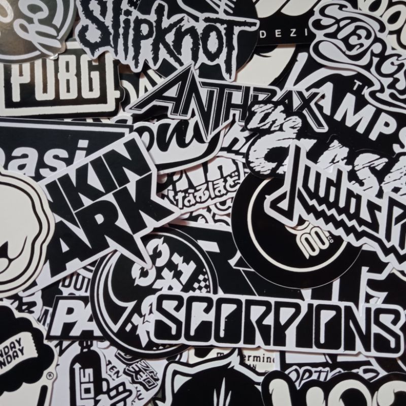 Jual 10pcs stiker helm | stiker hitam putih | stiker laptop | stiker hp ...