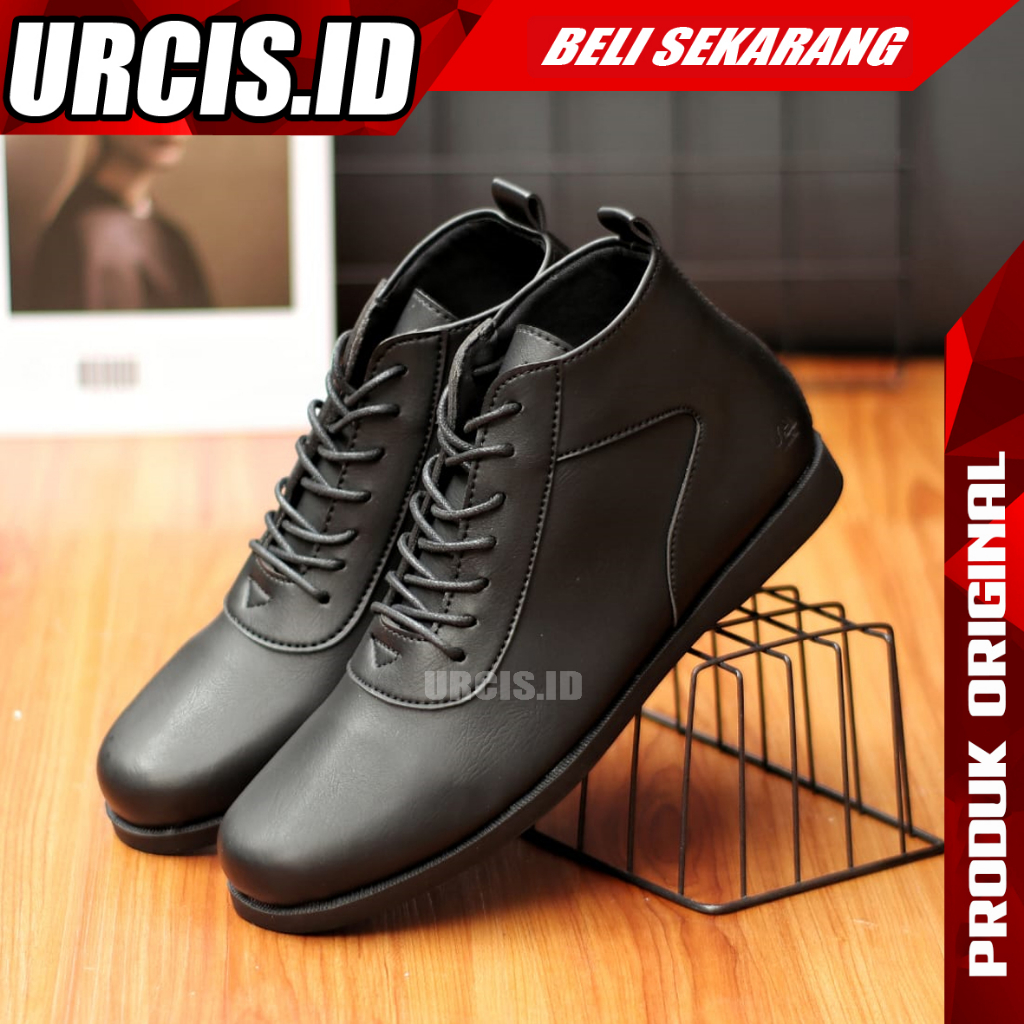 Jual URC Daivon Sepatu Boots Pria Hitam Formal Kerja Casual Original ...