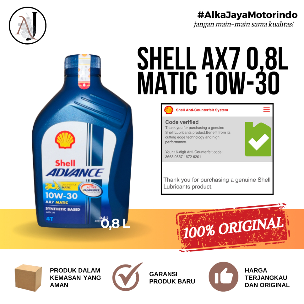 Jual Shell Advance AX7 Scooter 10W-40 Ax7 Matic 0,8 100% Original | Shopee Indonesia