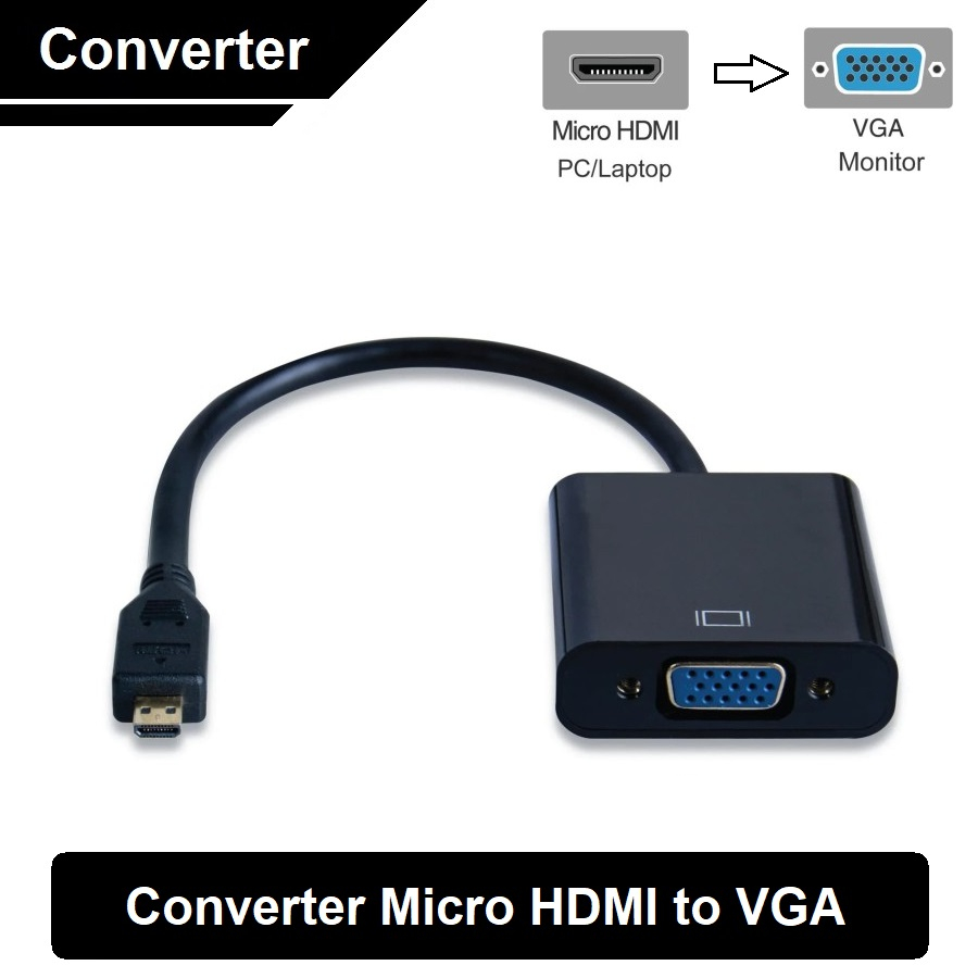 Jual NYK Converter micro hdmi to VGA | Shopee Indonesia