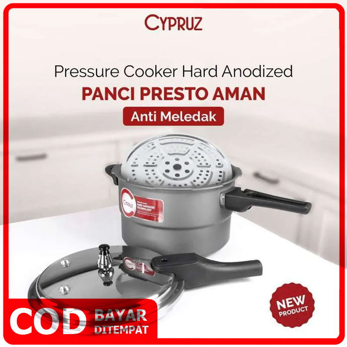 Jual Cypruz Panci Presto Jumbo Pressure Cooker Multifungsi - 4,8,12 Liter | Shopee Indonesia