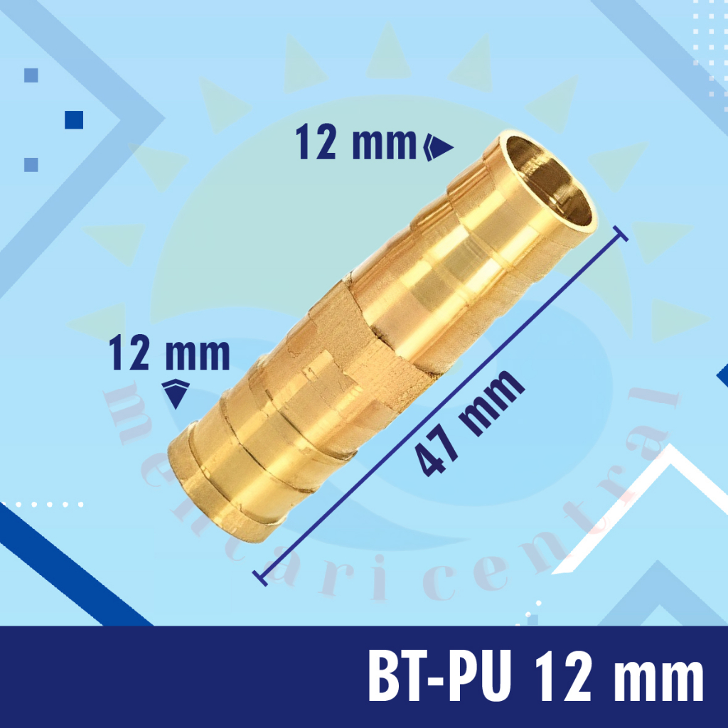Jual Konektor Adaptor Selang Pipa Equal Barb 6mm 8mm 10mm 12mm 14mm Bahan Tembaga BT-PM BT-PU BT ...