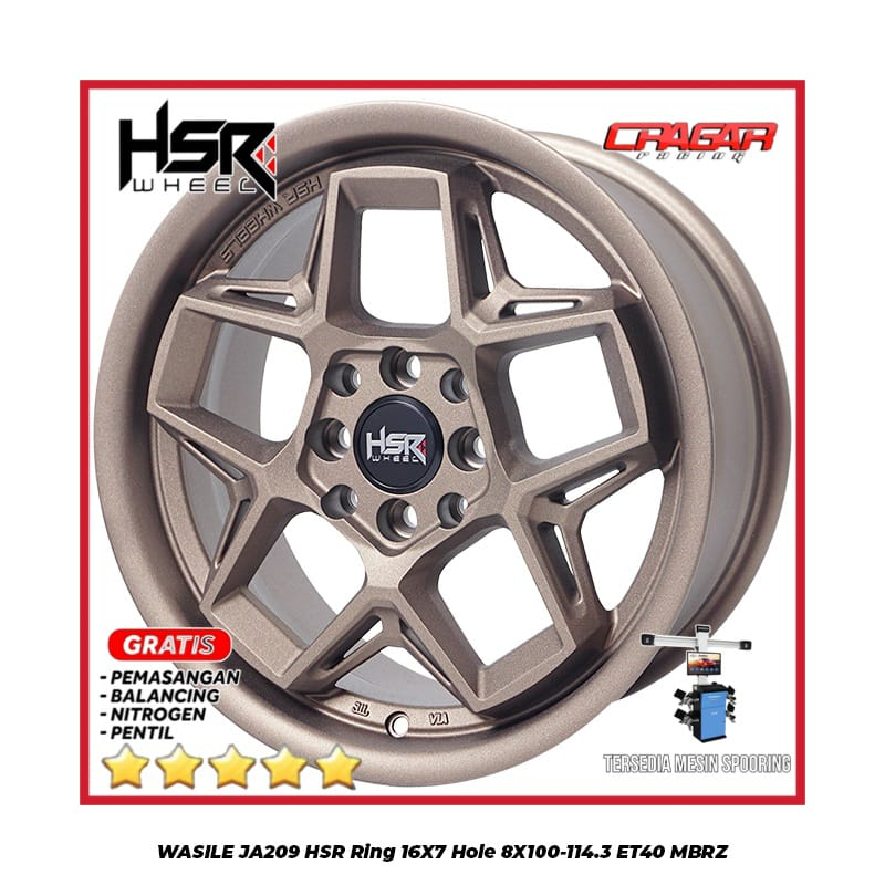 Jual VELG PELEK MOBIL PROMO RING 16 R16 HSR WASILE JA209 MBRZ LUBANG 4 | Shopee Indonesia