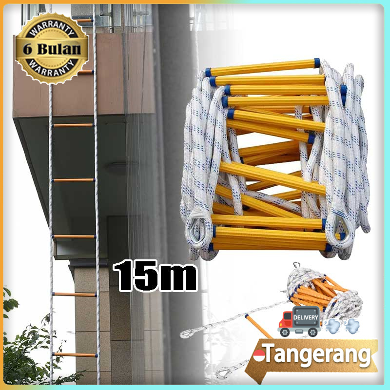 Jual Tangga Tali Darurat Kapal 15 Meter Nylon Fire Escape Ladder ...