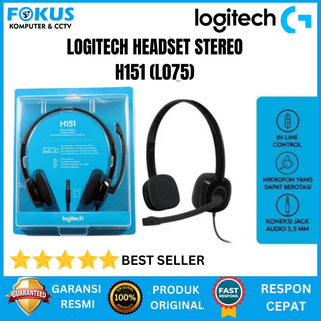 Jual Logitech Headset Stereo H151 (L075) | Shopee Indonesia