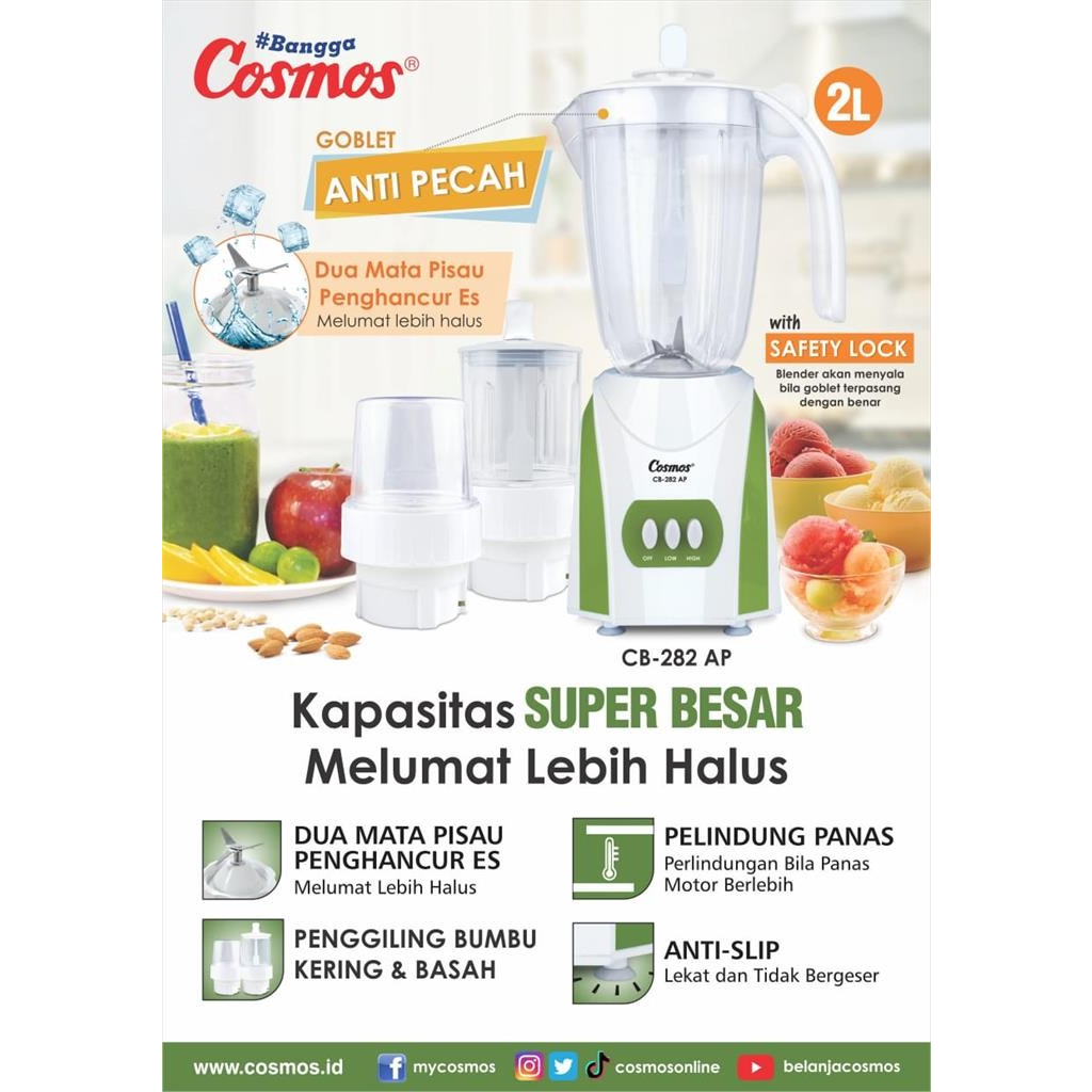 Jual COSMOS Blender CB282AP / CB 282 AP [Plastik][2Liter][Garansi Resmi ...