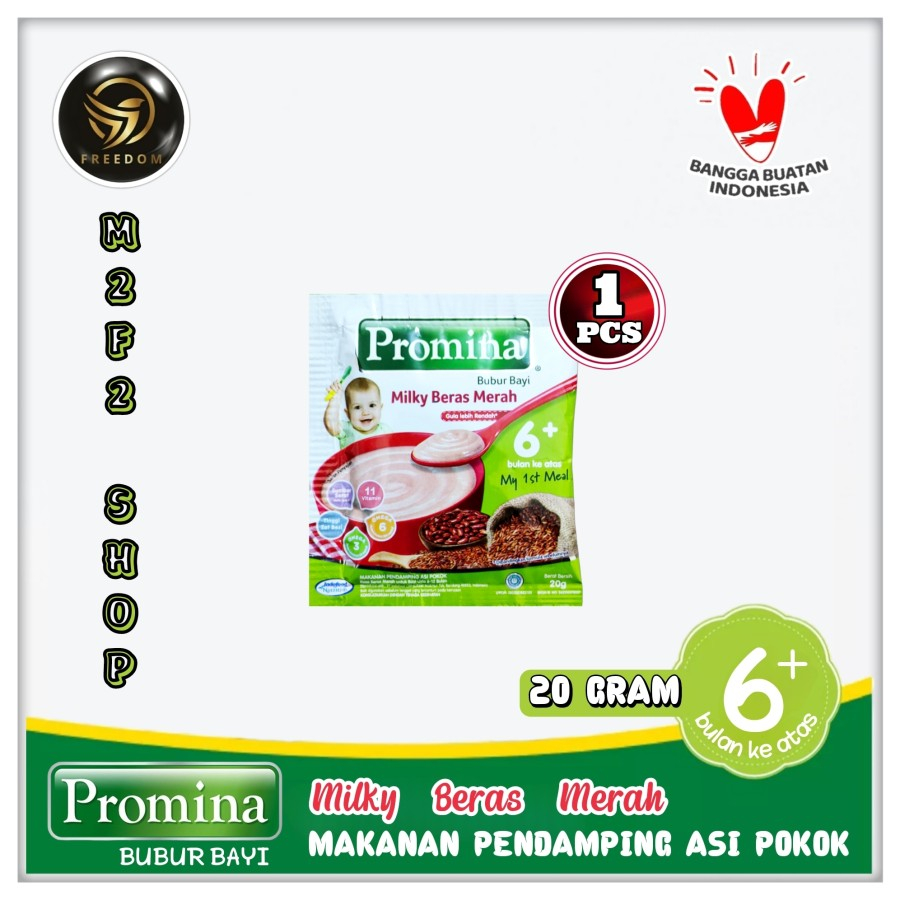 Jual Promina Bubur Bayi Milky Beras Merah 6+ Sachet - 20 gr (Kemasan ...