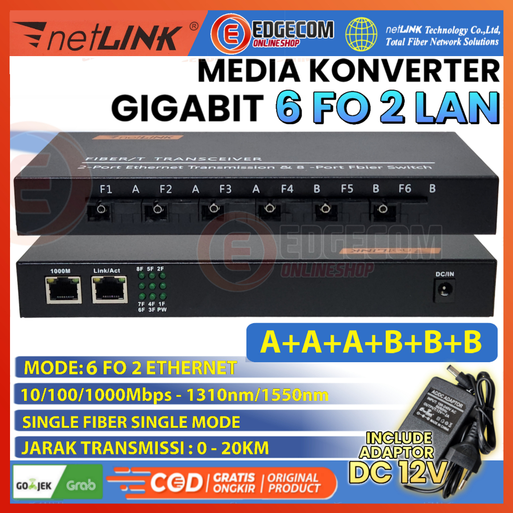 Jual Media Konverter 8 FO 2 LAN 10/100/1000 LAN RJ45 Gigabit Ethernet Fiber Optic Media ...