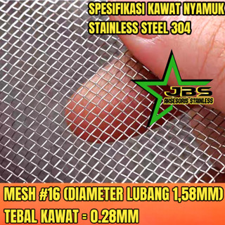 Jual kasa/kawat nyamuk stainless 304 Mesh 16x0.28mm | Shopee Indonesia