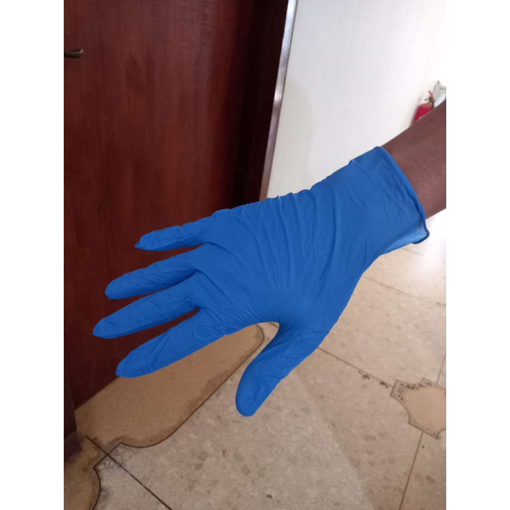 Jual Sarung Tangan Nitrile Powder Free Golden Glove Blue - Disposable ...