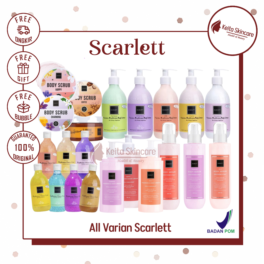 Jual PRODUCT SCARLETT Whitening Bodycare Body Lotion Shower Scrub Body ...