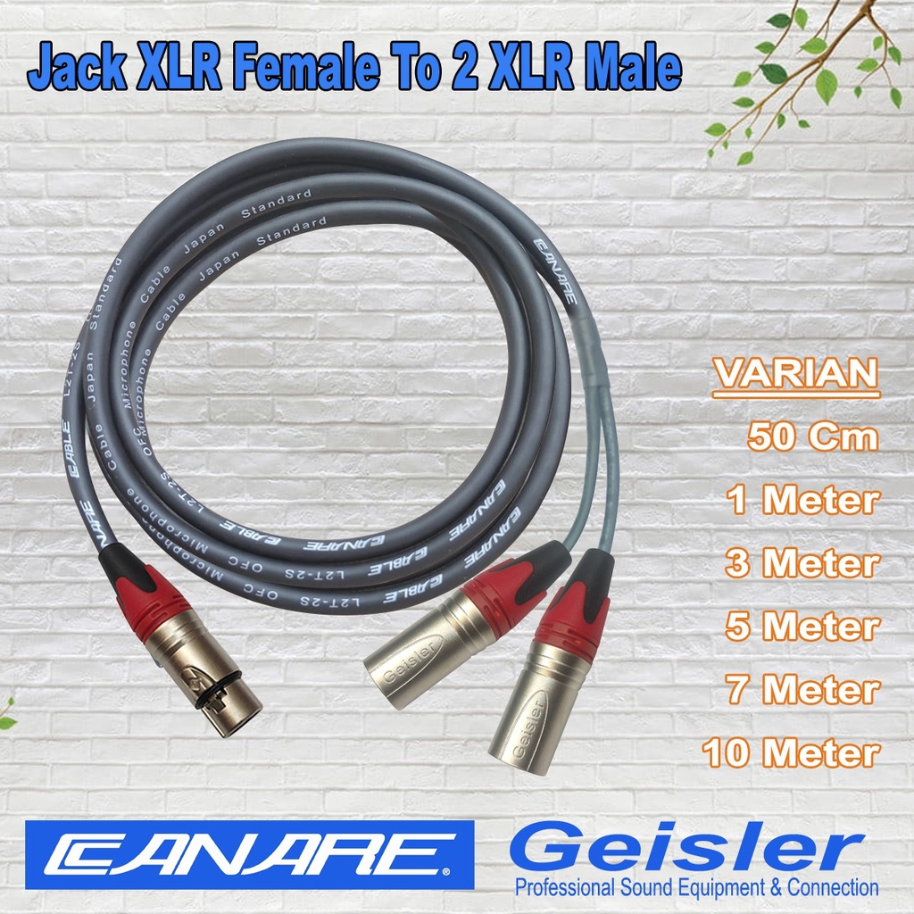 Jual Kabel Pro! Jack Canon/Xlr Female Geisler to 2x Jack Canon/XLR Male ...