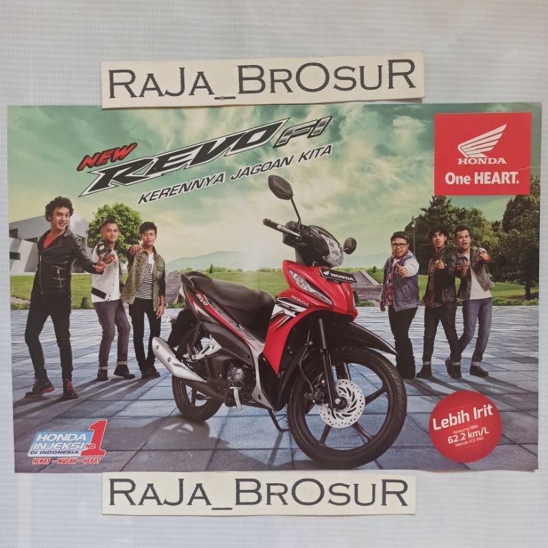 Jual Poster brosur katalog flyer Honda New Revo FI injeksi 2014 ...